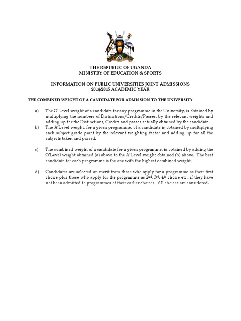 The Combined Weight of A Candidate For Admission To The University ...