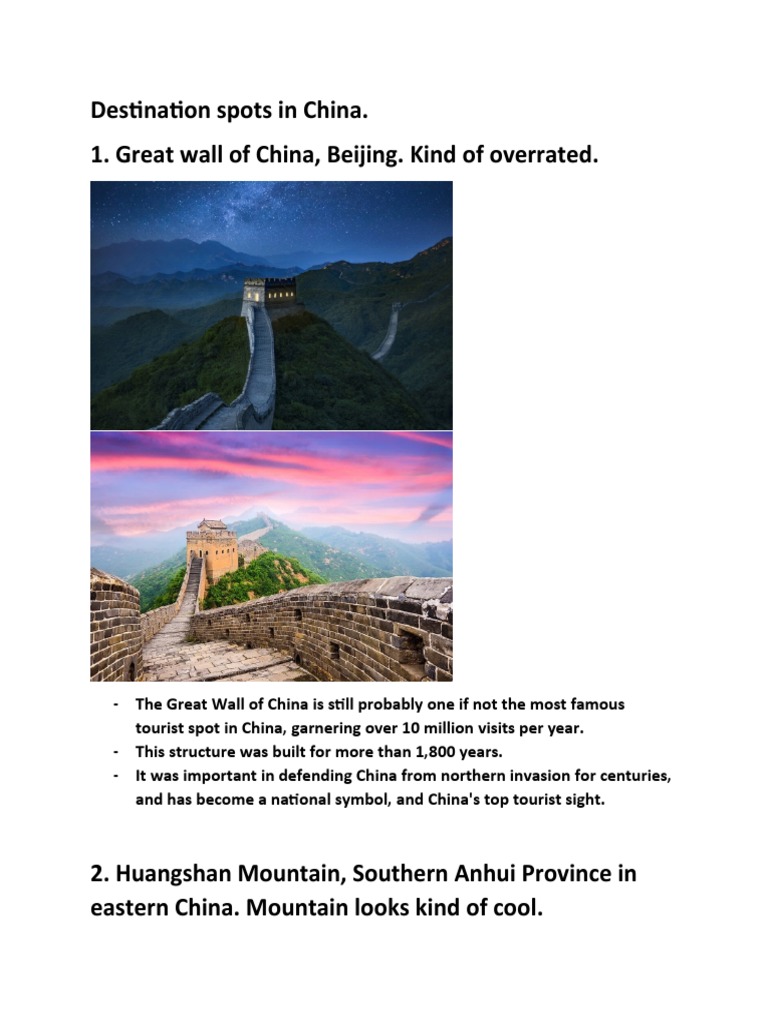 Destination Spots in China | PDF