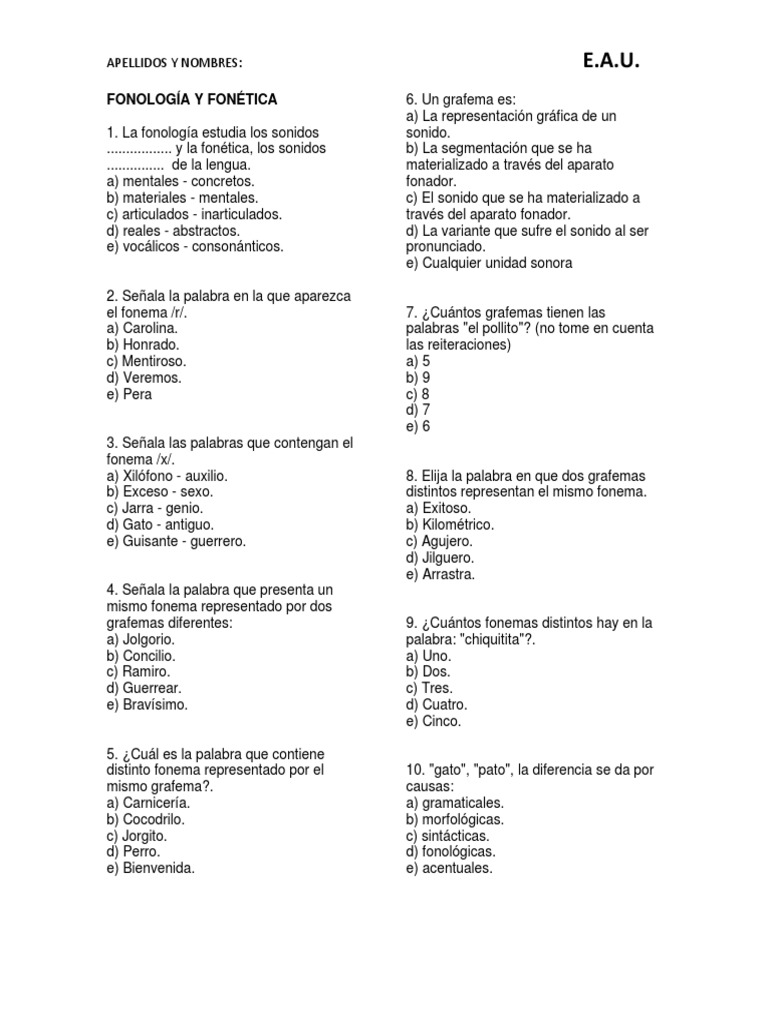 Fonología y Fonética Ex | PDF | Fonología | Fonética
