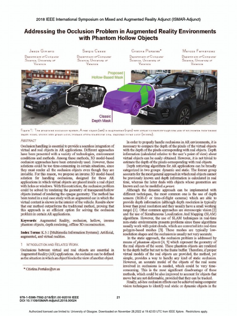 Addressing The Occlusion Problem in Augmented Reality Environments With ...