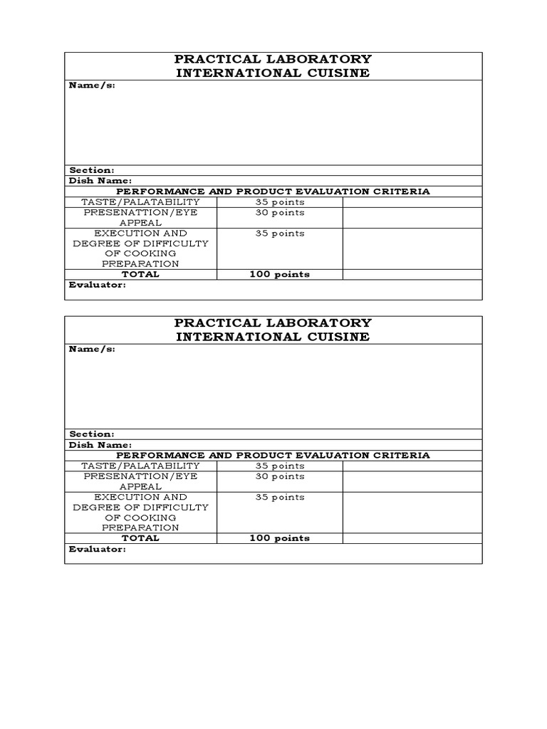 International Lab Rubrics Pdf