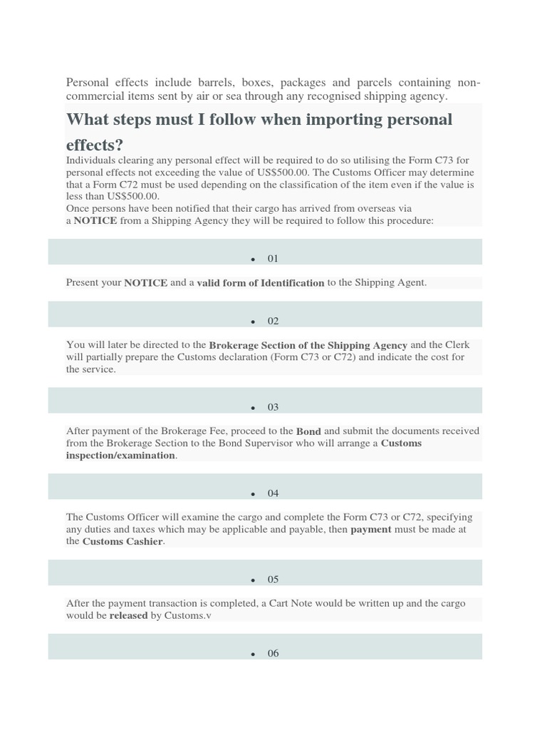 Personal Effects - GRA | PDF | Customs | Government Finances