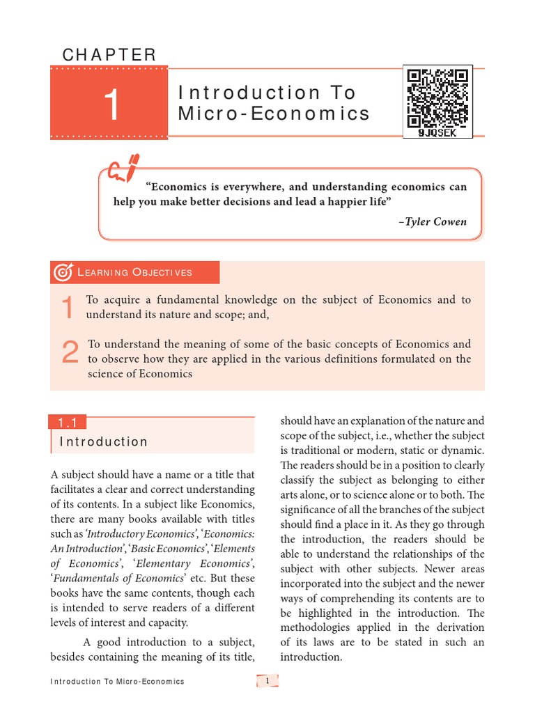 Intro to Micro-Economics Basics | PDF | Economics | Utility