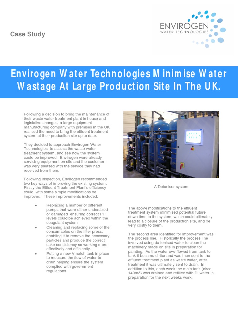 Case Study Minimise Waste Water | PDF | Water Treatment | Sewage Treatment
