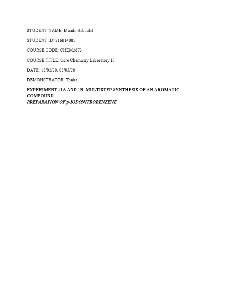 Experiment 1a And 1b Pdf Molecules Materials
