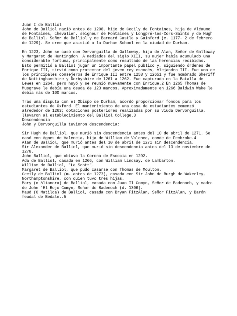 Juan I de Balliol | PDF Juan I de Balliol | PDF