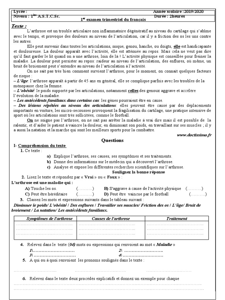 1ere Compo 1ere As | PDF