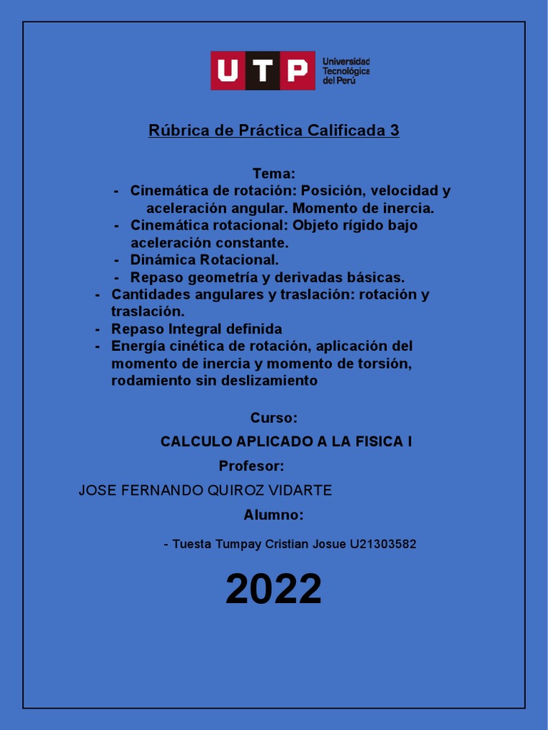 Rúbrica de Práctica Calificada 3 | PDF