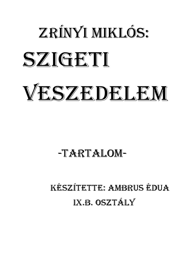 Szigeti Veszedelem | PDF