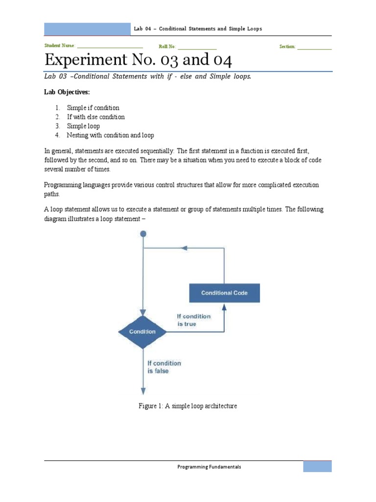 Programming Fundamentals Lab 4 Pdf Control Flow Computer Program