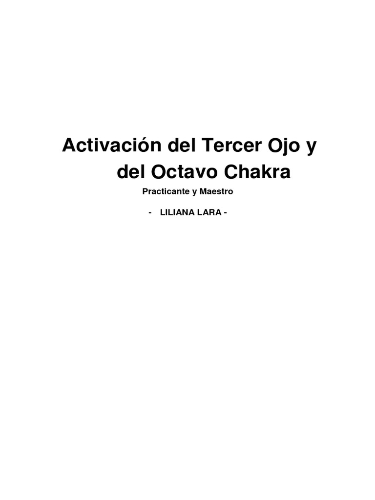 Activación del Tercer Ojo y Octavo Chakra | PDF | Ligero | Aura ...