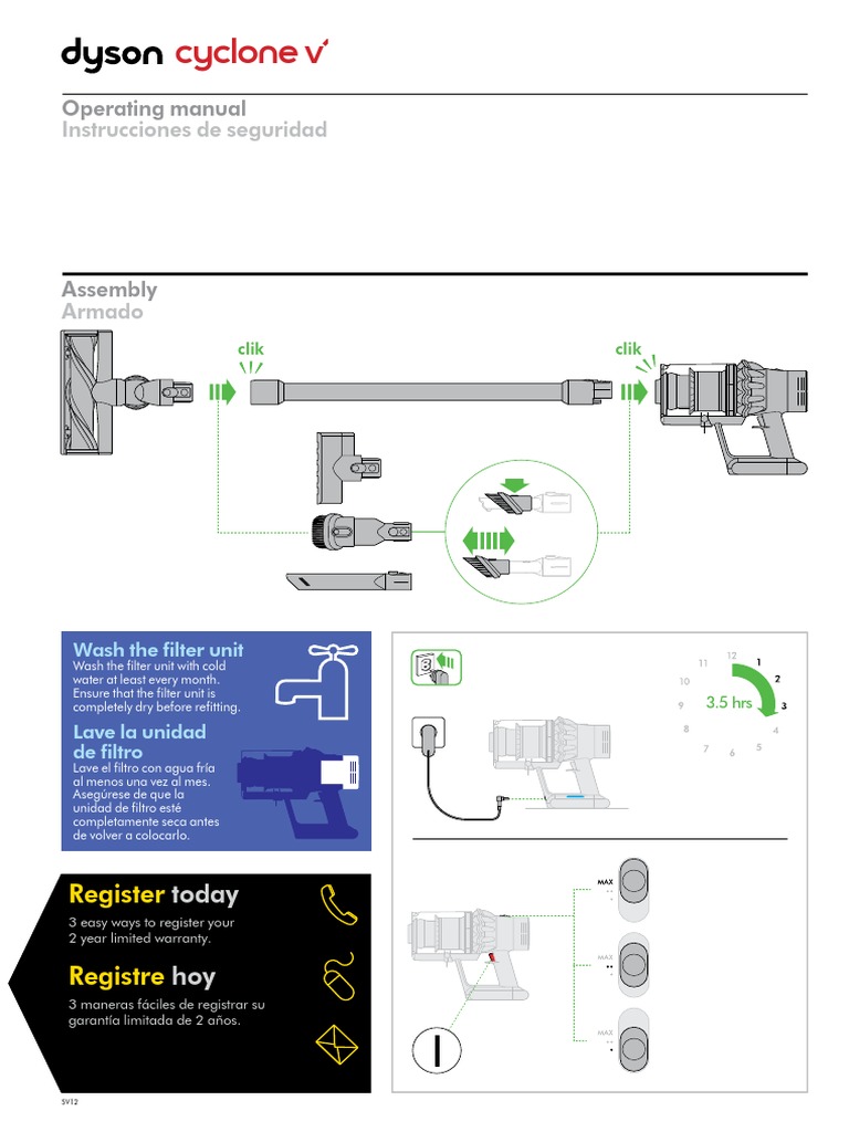 Dyson Cyclone V10 Total Clean + (Iron) - User Manual (Original File ...
