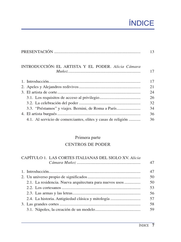 Indice Arte y Poder Edad Moderna | PDF