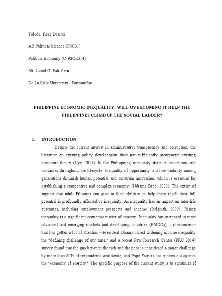 Addressing Economic Inequality in the Philippines | PDF | Economic ...