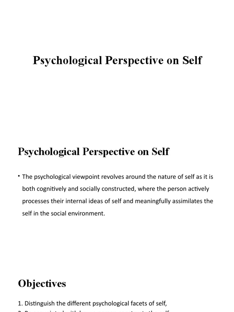 Psychological Self | PDF | Self | Perception