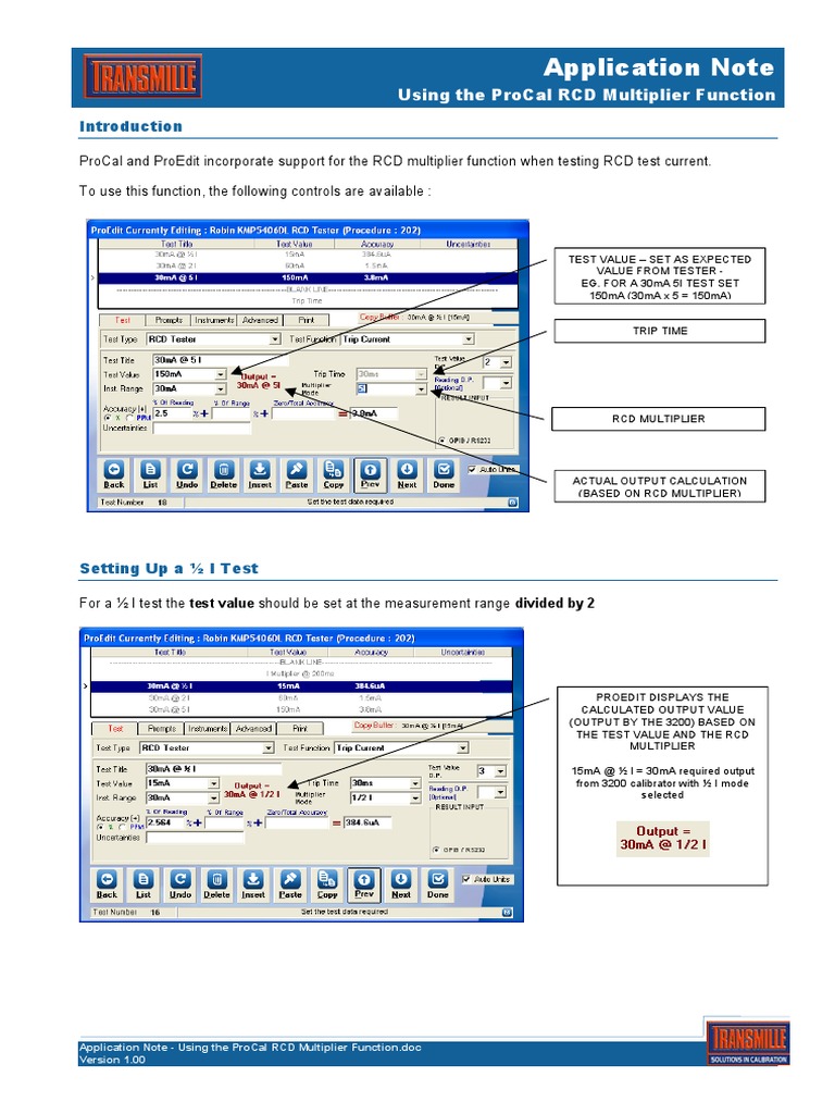 ProCal Application Note Using The ProCal RCD Multiplier Function | PDF | Computer Engineering ...
