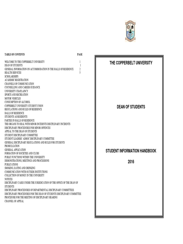 Student Handbook 2016 | PDF | Chaplain | Dormitory