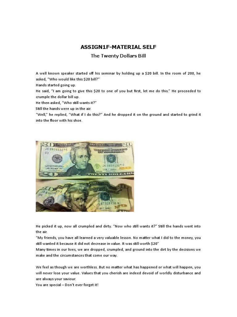 The Constant Value Within: A $20 Bill Demonstrates the Innate Worth ...