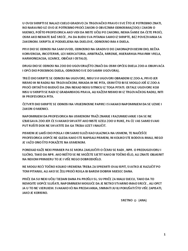 Skripta Za Trgovačko Pravo Cijela 2 | PDF