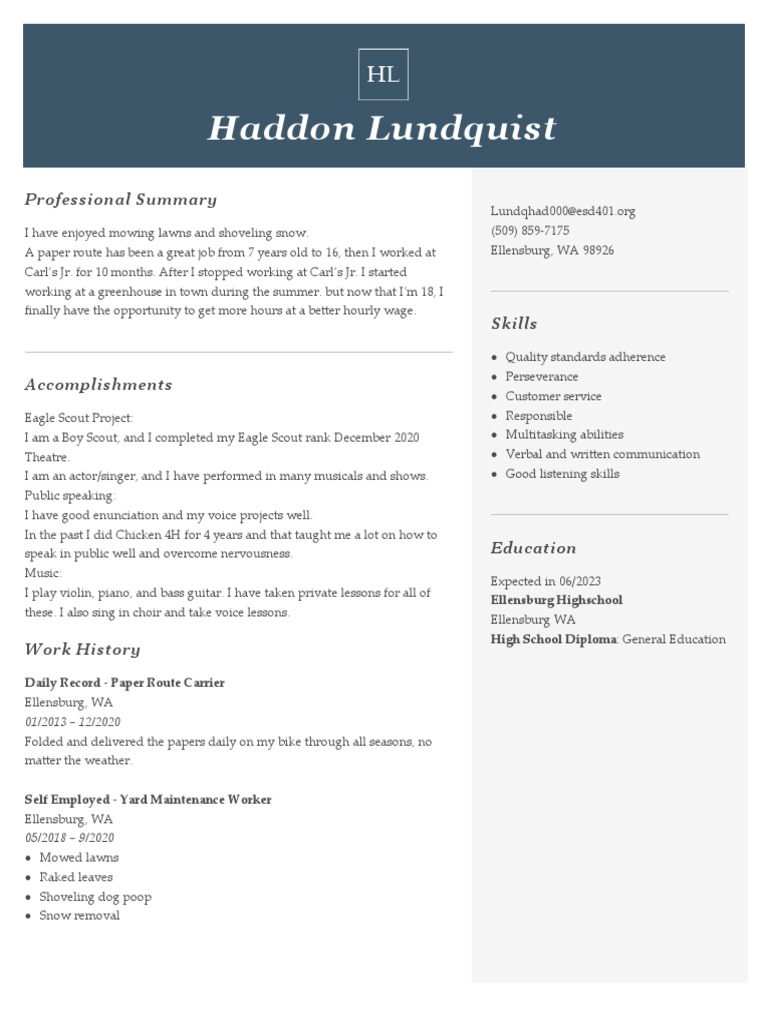 Haddon Lundquist Resume | PDF