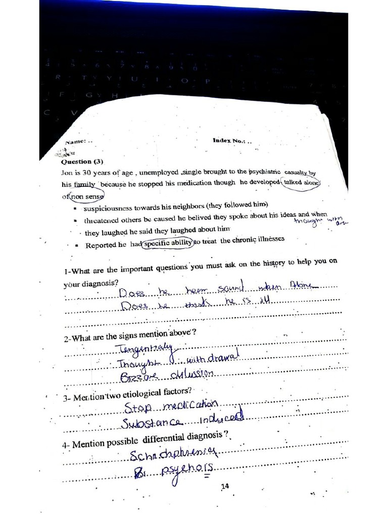 Exam Psychiatry | PDF