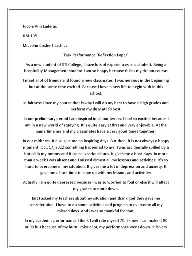 Euthenics Reflection Paper | PDF | Psychology