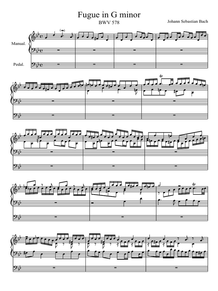 Spartito Bach Fuga in Sol Minore | PDF