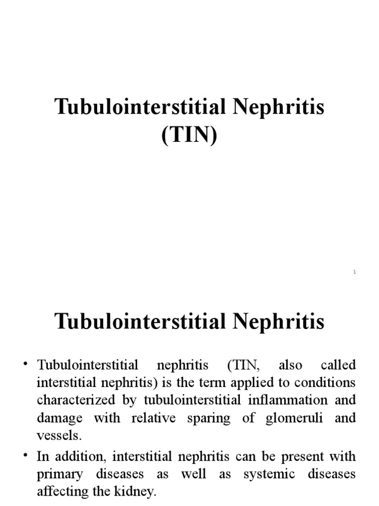 Tubulointerstitial Nephritis - 161269200418 | PDF | Clinical Medicine ...