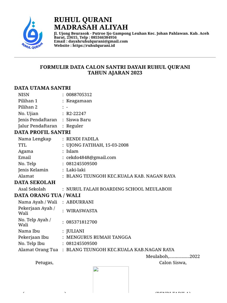 Cetak Formulir | PDF