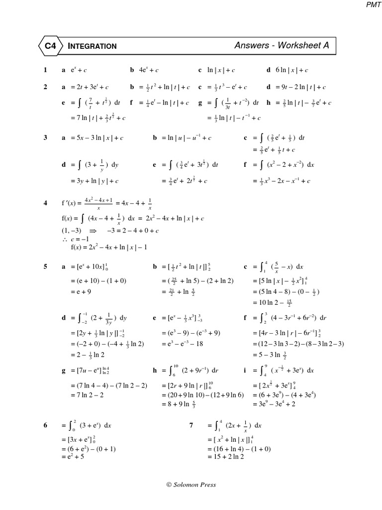 Calculus Integration Solutions | PDF | Teaching Methods & Materials