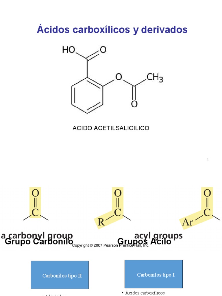 Ácidos Carboxílicos y Derivados: Acido Acetilsalicilico | PDF | Ácido ...
