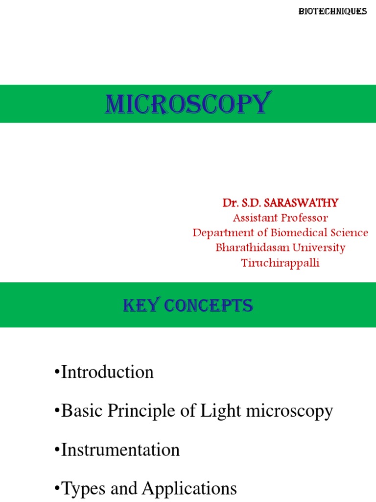 Microscopy Techniques By Dakhan Pdf Microscope Microscopy 6365