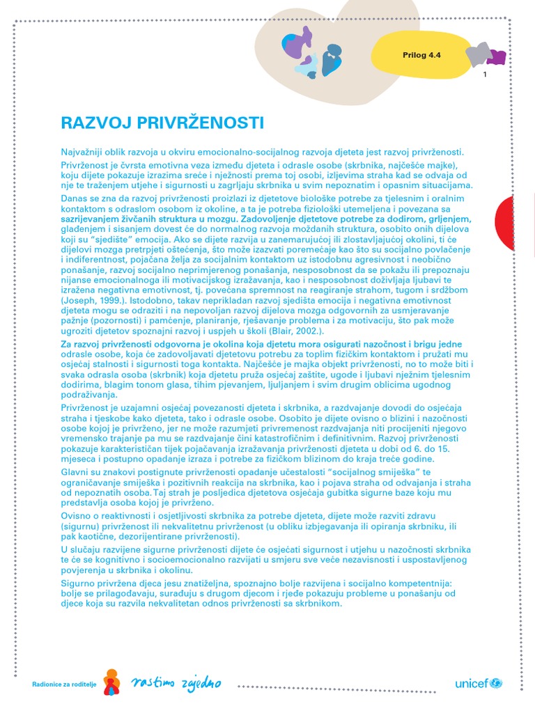 Razvoj Privrzenosti | PDF