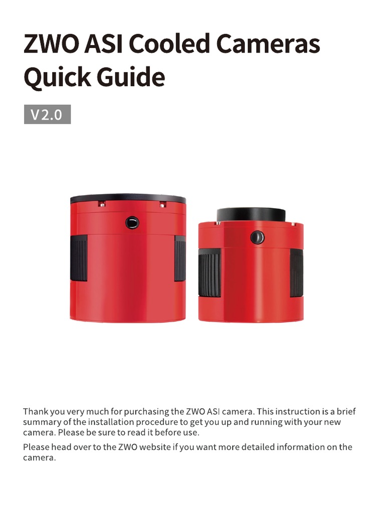 ZWO ASI Cooled Cameras Quick Guide | PDF