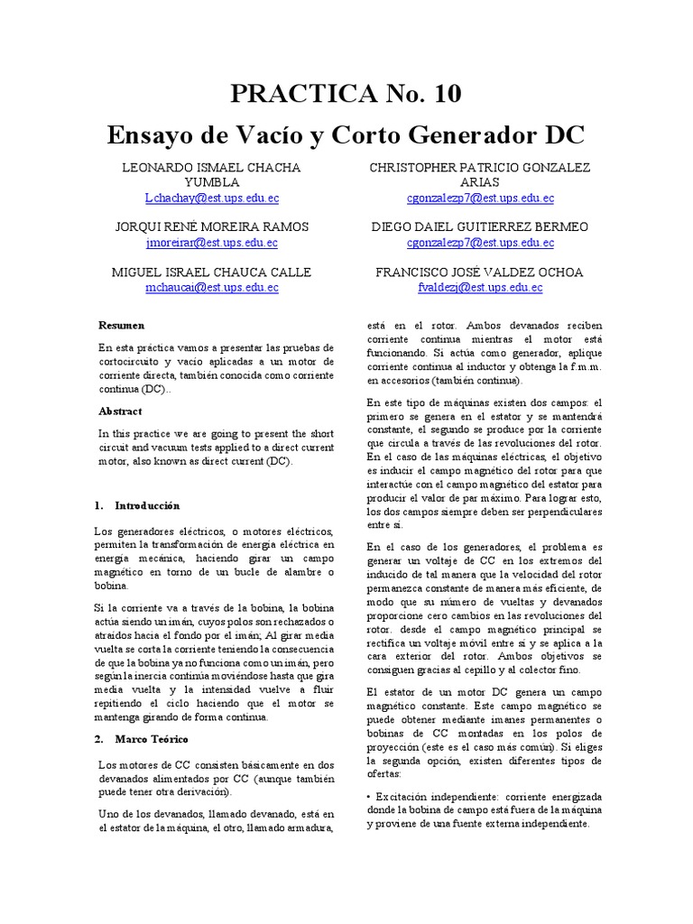 Práctica 10 - MaqElec | PDF | Inductor | Generador eléctrico