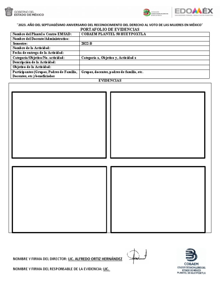 Formato PMC Portafolio de Evidencias | PDF