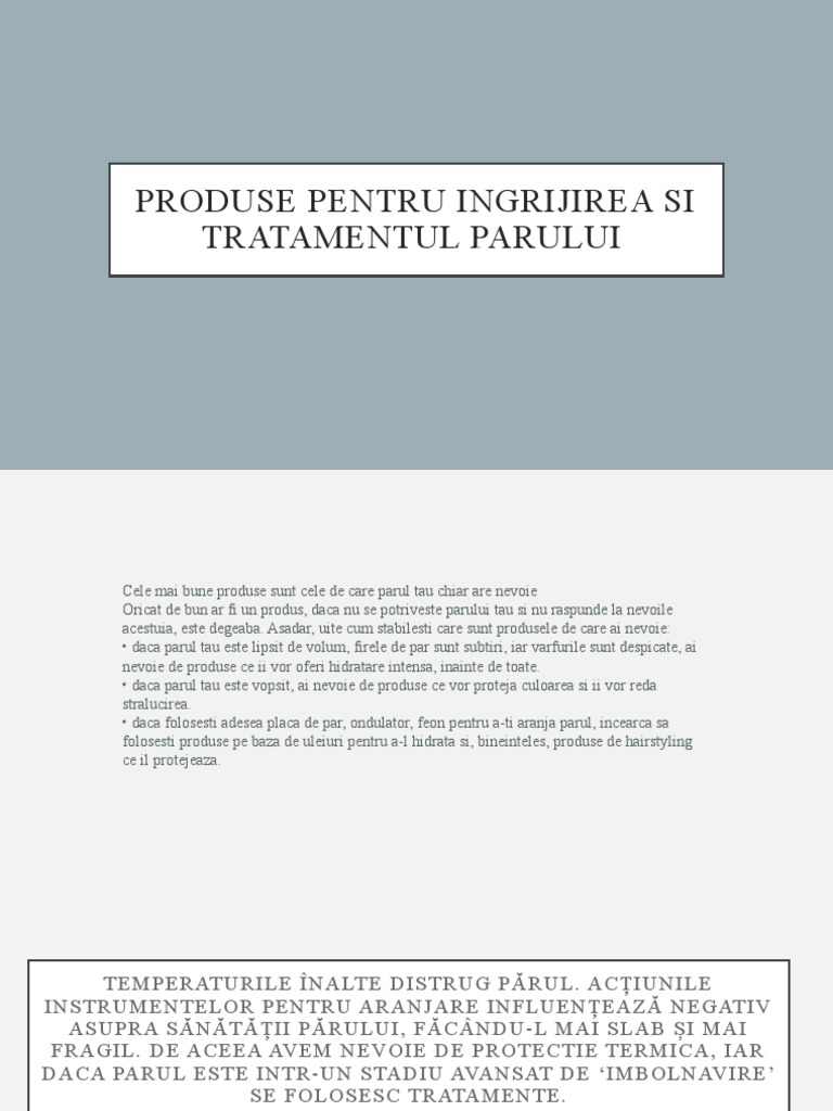 Proiect Produse Îngrijirea Parului | PDF