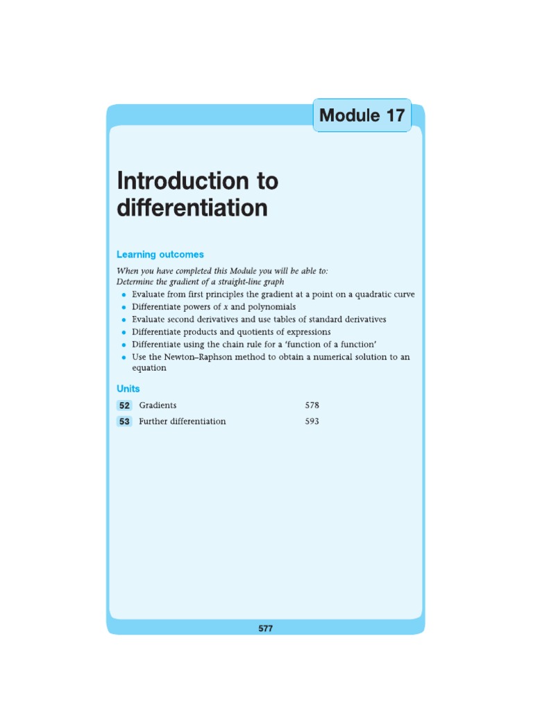 K.A. Stroud, Dexter J. Booth - Foundation Mathematics-Modul 17 Differensial | PDF
