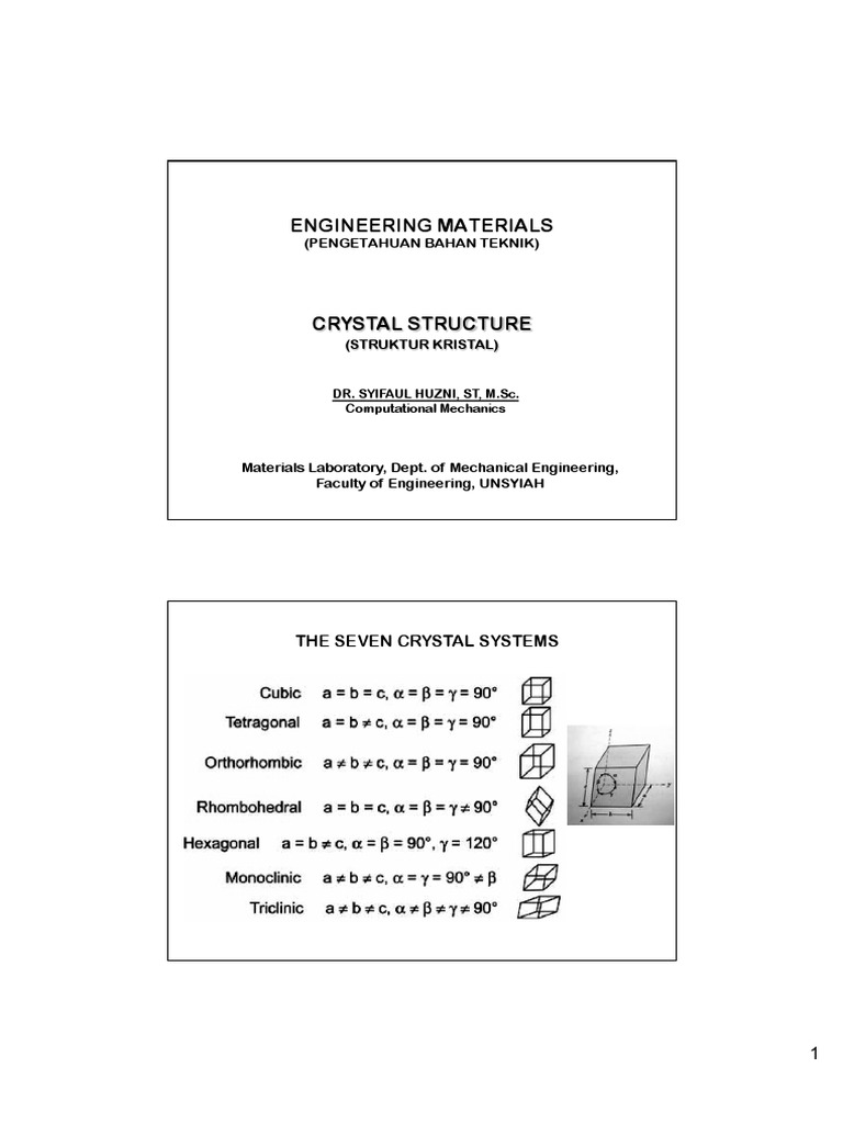 Crystal Structure | PDF | Crystal Structure | Mineralogy