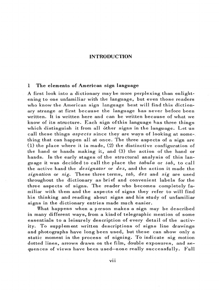 Linguistics of American Sign Language-Introduction | PDF