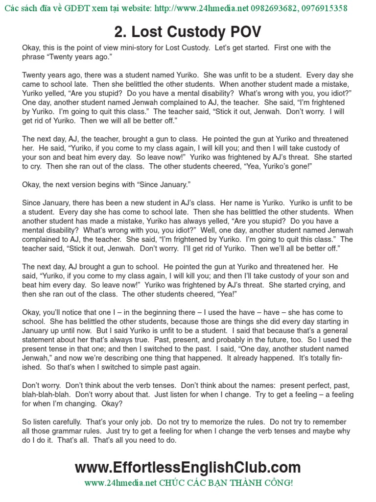 POV Lost Custody | PDF | Grammar | Linguistics