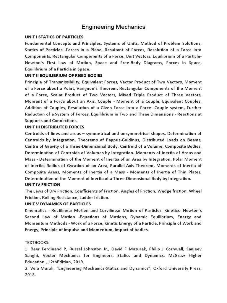 Engineering Mechanics | PDF