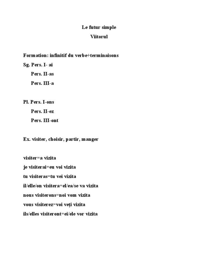Formation du futur simple en français | PDF | Arts du langage et discipline