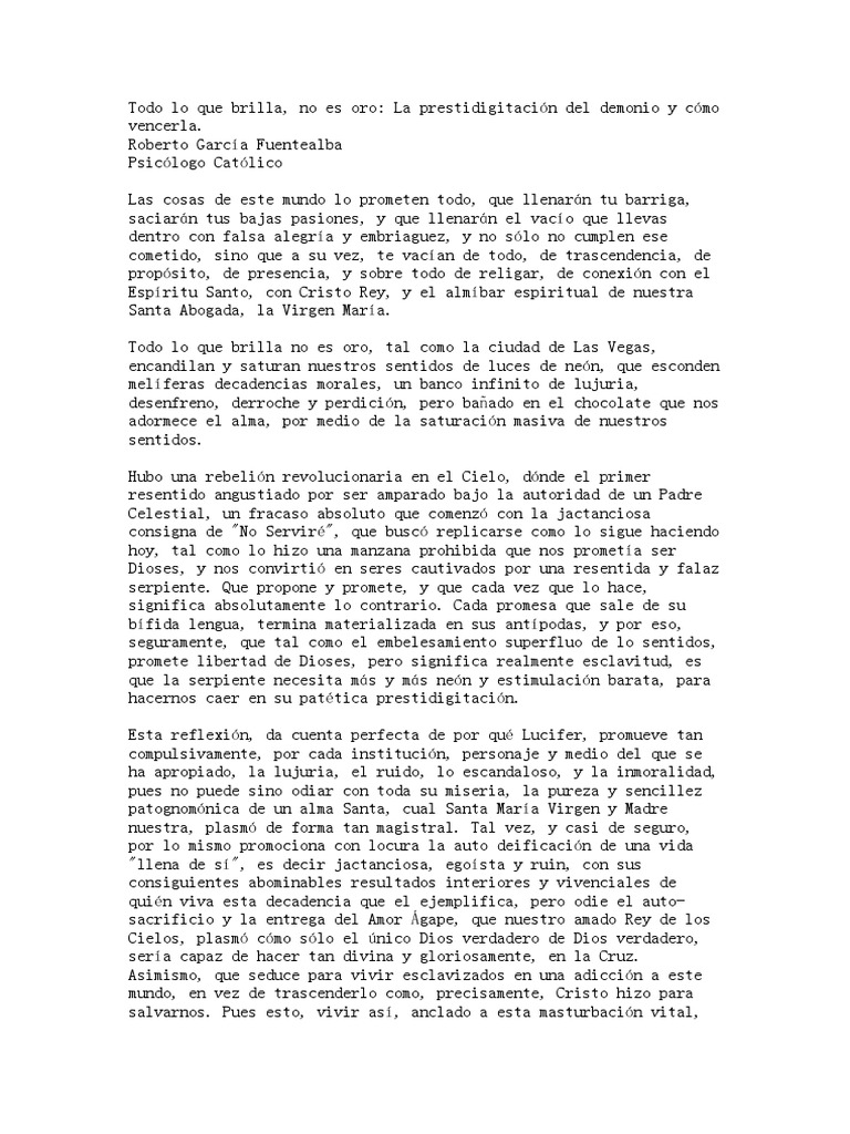 Todo Lo Que Brilla, No Es Oro. | PDF | Demonios | Cristo (título)