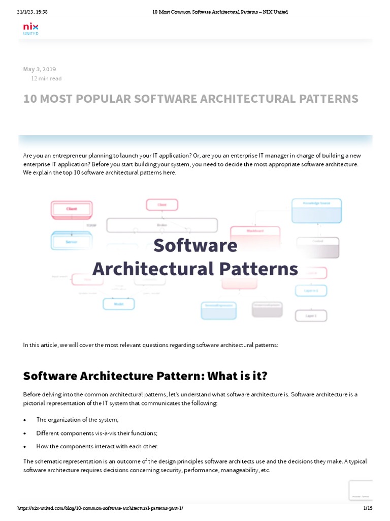 10 Most Common Software Architectural Patterns - NIX United | PDF ...