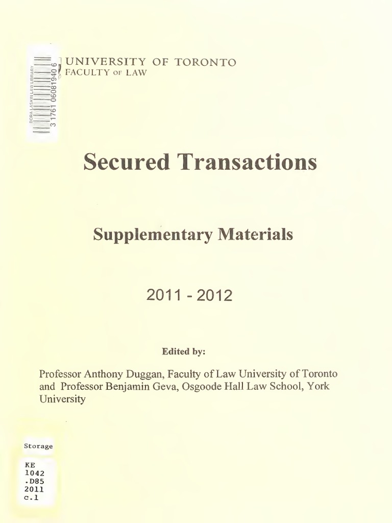 Law Students' Secured Transactions Guide | PDF | Law