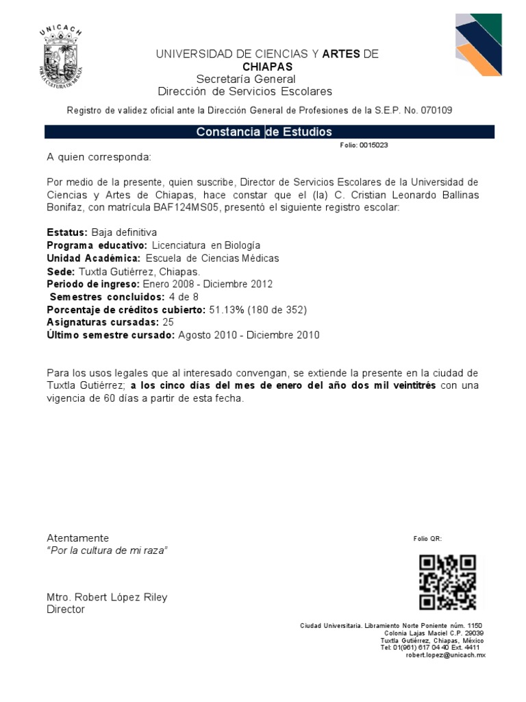 CB01 Constancia de Baja | PDF