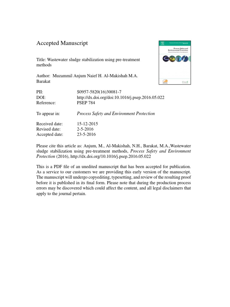 Anjum 2016 | PDF | Anaerobic Digestion | Sewage Treatment