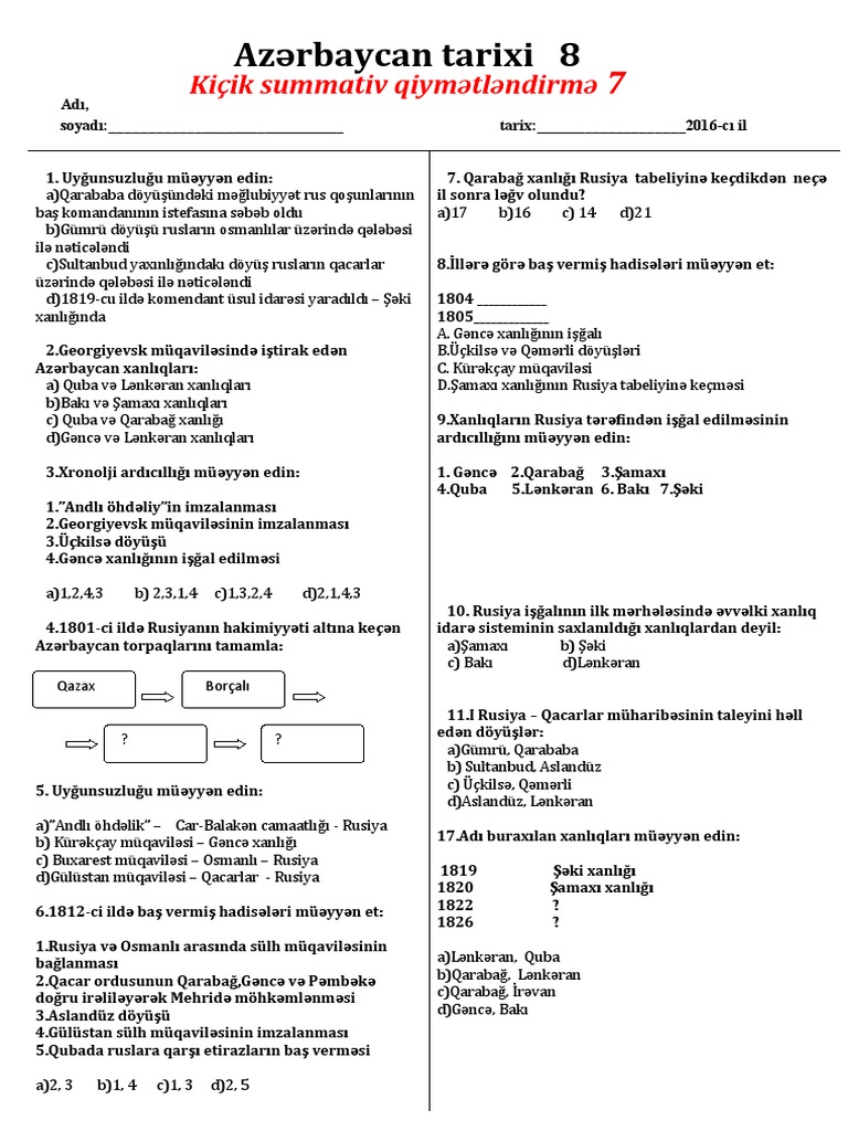 Viii Sinif Az.t - Ksq-7 | PDF