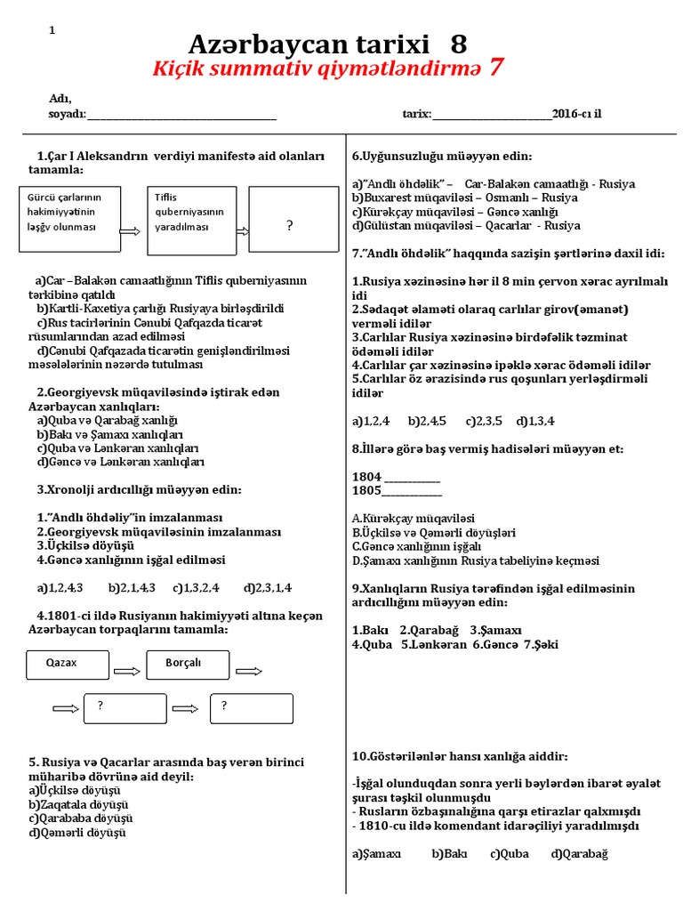 Viii Sinif Az.t - Ksq-7 | PDF